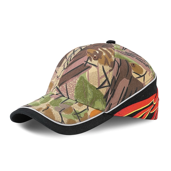 Camouflage Hats With Flames, Custom Made With Your Logo!